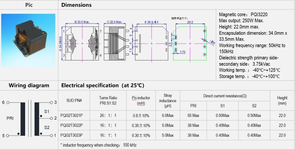 Vehicle-Mounted Planar Transformer - 50kHz to 150kHz | Planar ...
